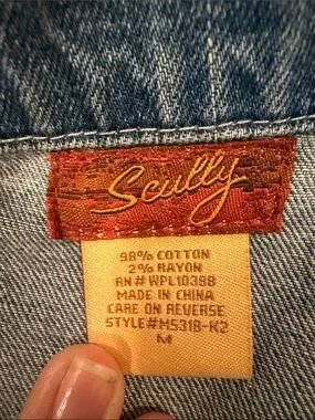 Scully | Jackets & Coats | Light Blue Denim Jacket With Multicolor Faux ...